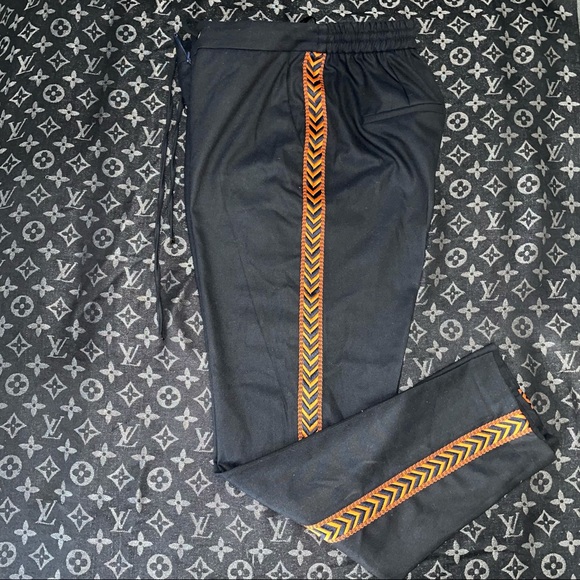 adl | Pants & Jumpsuits | Navy Blue Dress Pants With Orange Stripe ...